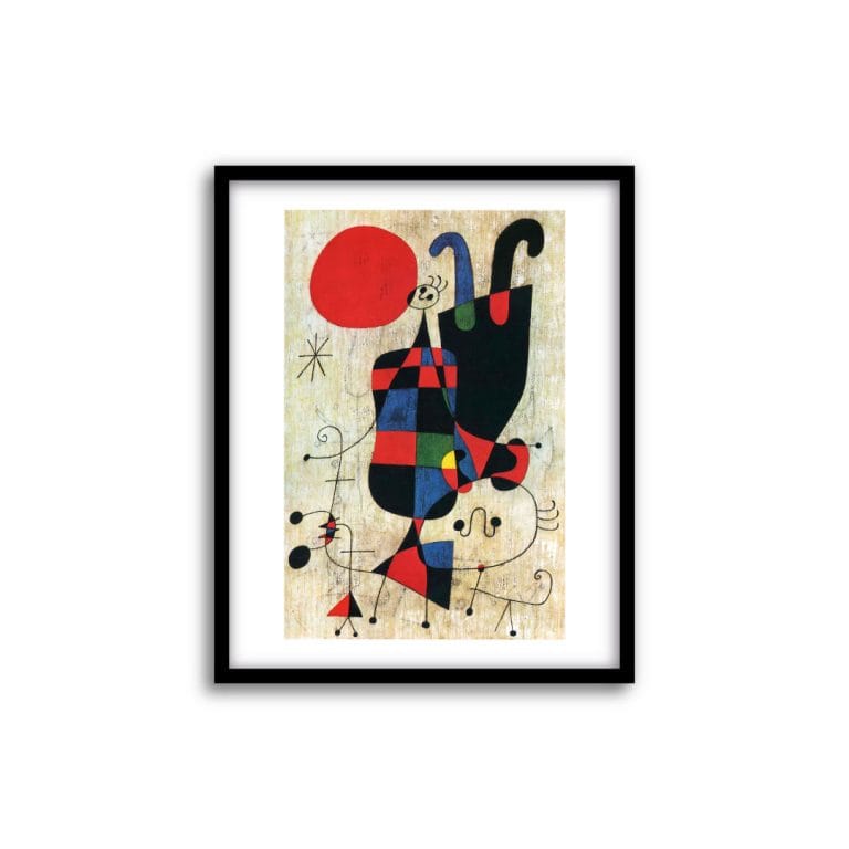 MIRÓ - Figures and Dog in Front of the Sun - Divinas Tienda de Cuadros
